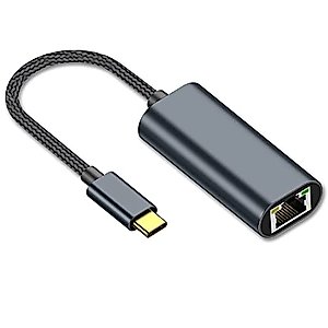 HENRETY USB C to Ethernet Adapter for Laptop PC Gigabit Ethernet LAN Network Adapter Compatible with Nintendo Switch MacBook Windows macOS Linux, and More[Grey Green]