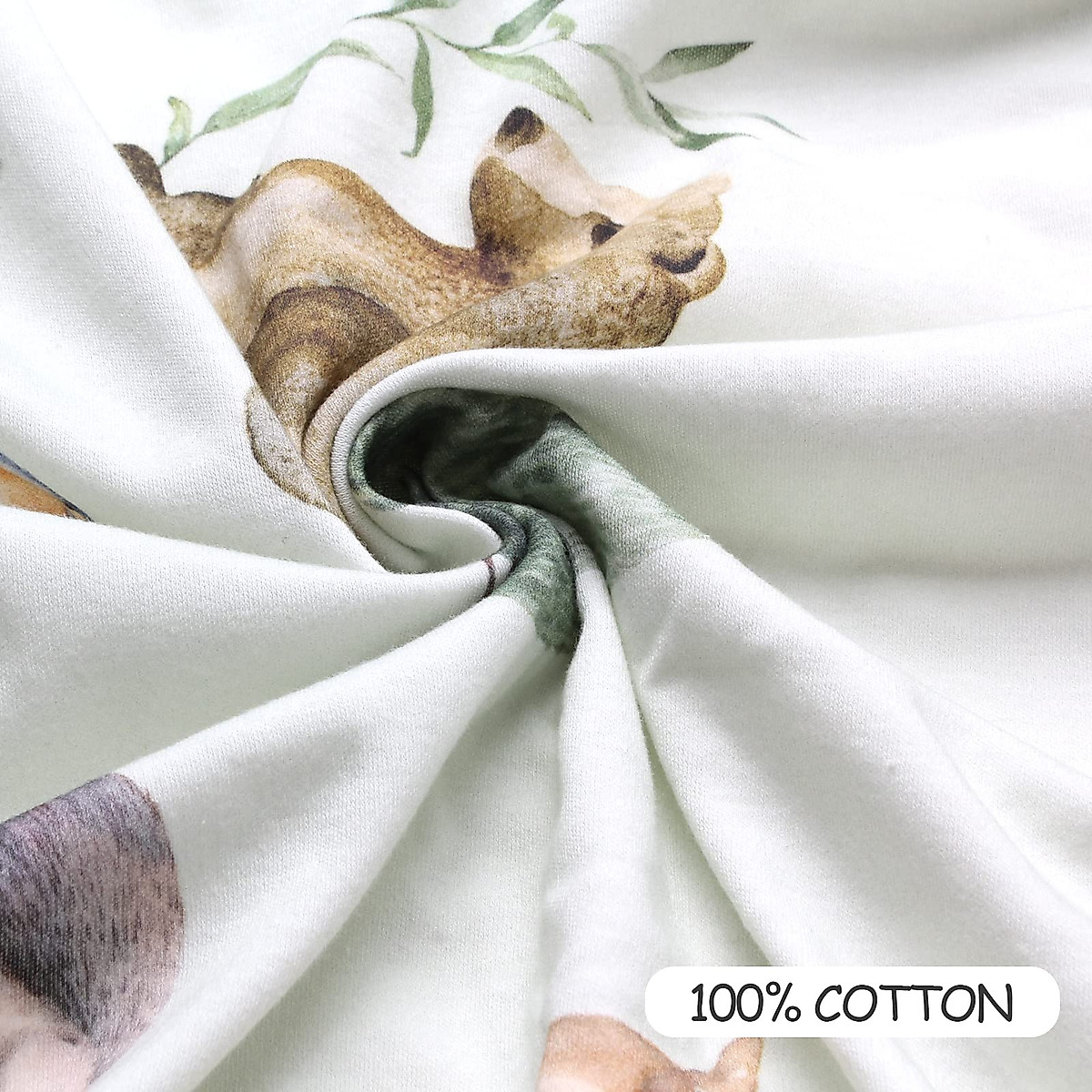 Hello Pawa! Standard Size Baby Mini Crib Sheets Animal Pattern Soft 100 Percent Cotton Fitted - Comfortable and Cozy Pack n Play Sheets for Girls, New Born Babies and Toddlers