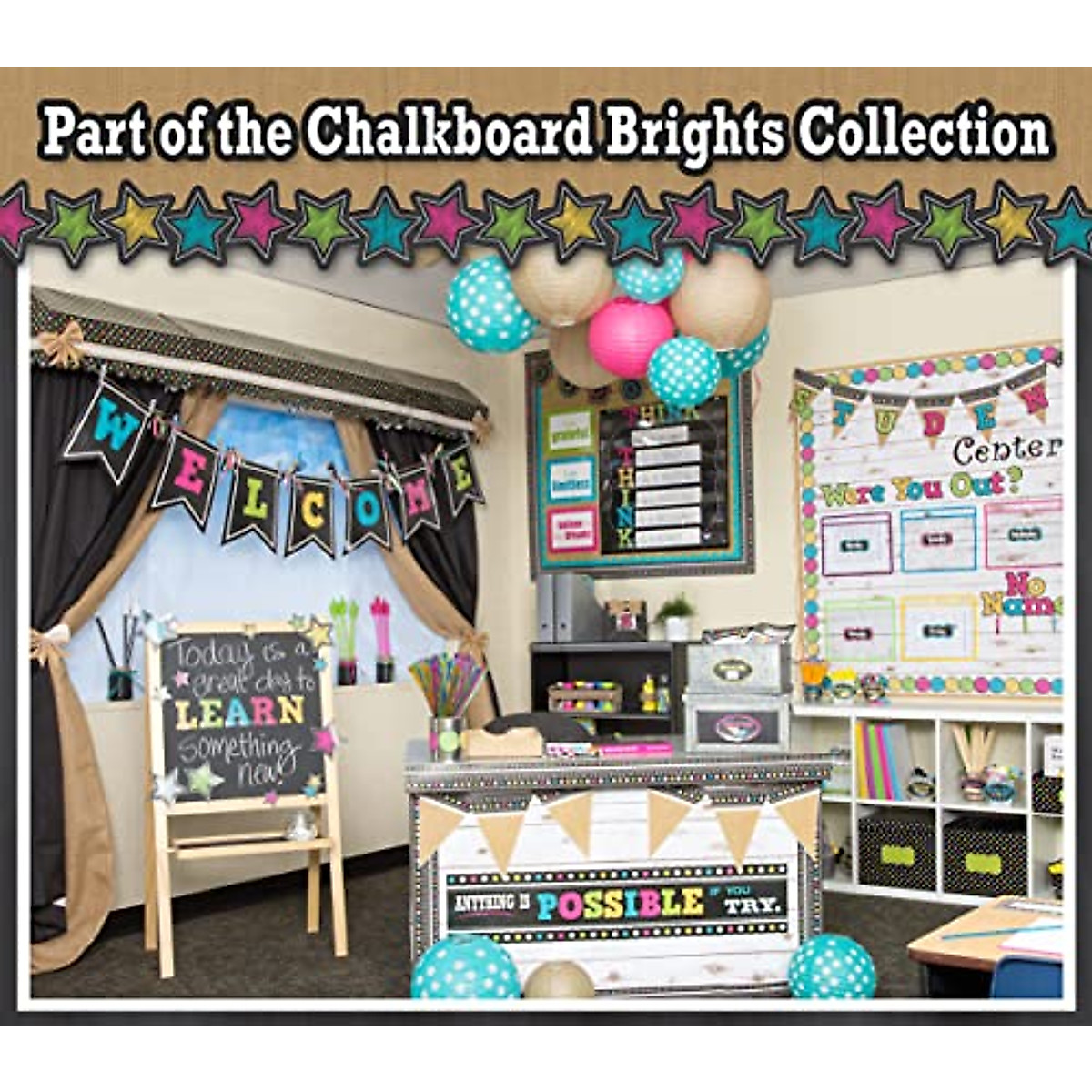 Chalkboard Brights Dots Clingy Thingies Hooks