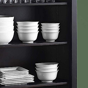 DOWAN 30 OZ Ceramic Soup Bowls & Cereal Bowls - White Bowls Set of 6 for Kitchen - Large Bowls for Cereal, Soup, Oatmeal, Rice, Pasta, Salad, Fruit - Dishwasher & Microwave Safe