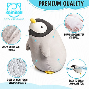 KAMBAH Weighted Stuffed Animals | 3 lbs Weighted Plush Penguin | 21" Adorable Penguin Stuffed Animals | Giant Weighted Plushie Toy for Boys Girls Adults | Toys and Gifts