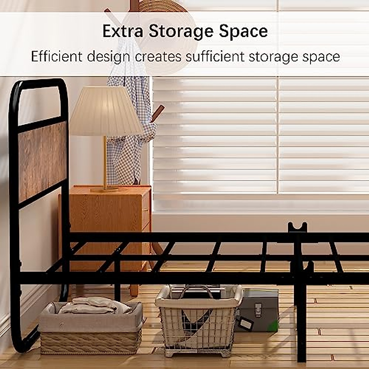 Vecilla Twin XL Bed Frame with Wood Headboard and Footboard, 12 inch Heavy Duty Platform Bed Frame No Box Spring Needed, Non Slip Mattress Foundation, Easy Assembly, Noise-Free, Rustic Brown