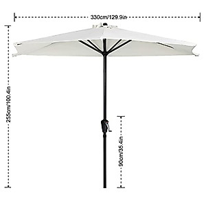 ABCCANOPY Patio Half Umbrellas 11FT (Light Beige)
