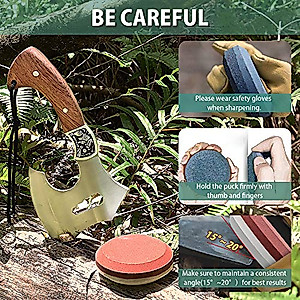 NedFoss Axe/Hatchet Sharpening Puck Whetstone Knife Sharpening Stone, Dual Grit Multi-Purpose Sharpener with Sheath