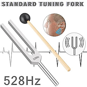 EASTROCK 528 Hz Tuning Fork with Silicone Hammer and Cleaning Cloth,Clinical Grade Nerve/Sensory for Perfect Healing Musical Instrument and Stress Reliever Healing Tuning Fork
