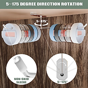 2 Pack Upgraded Tumbler Lid Organizer, 8.5" Adjustable Swivel Hook for Yeti Tumbler/Stanley Tumbler/Owala Tumbler Lid, Self-Adhesive or Drilling Tumbler Lid Hook for Kitchen Organizers and Storage