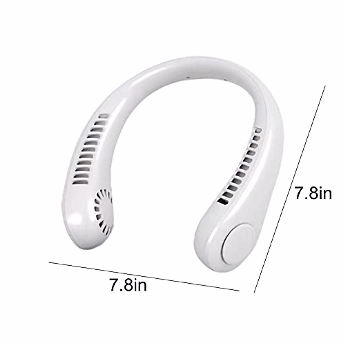 Karymi Fashionable Portable Hands Free Bladeless Fan, USB Rechargeable 3-Speed Speed Regulation, Wearable Personal Fan, Free Adjustment Width,for Reading,Sports,Outgoing,Sports,Travel (white)