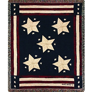 Manual Patriotic Collection 50 x 60-Inch Tapestry Throw, Long May It Wave X Cindy Shamp