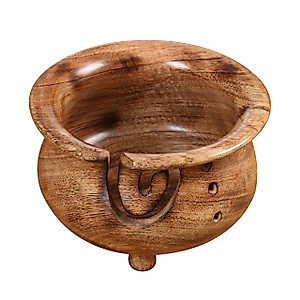 WINLAY Yarn Bowls Yarn Storage Bowl with Carved Holes & Drill,Knitting Crochet Accessories, 6LxW6x5H - Inch