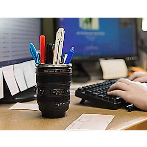 Tmango Camera Lens Coffee Mug With Retractable Lid, Photo Coffee Mugs, Stainless Steel Travel Lens Mug, Great Gifts for Photographers Men and Women