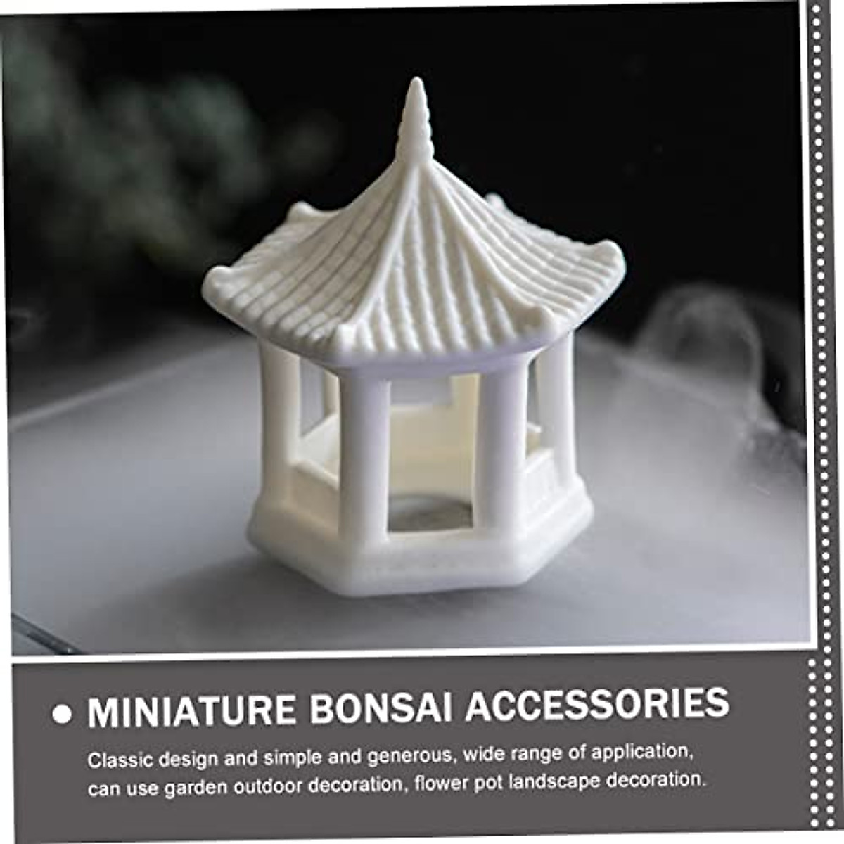 NOLITOY 3pcs Hexagonal Gazebo Ornaments Aquarium Decorations Zen Garden Decoration Fish Tank Mini Pagoda Miniature Pagoda Tabletop Accessories Mini Pavilion Ornament Ceramics Display White
