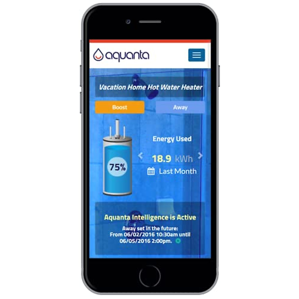 Aquanta Digital Water Heater Timer. Wifi Smart Water Heater Controller. Reduce Electricity Waste. Installs in Minutes, No Plumbing Required. For Electric Water Heater, Leak Sensor Included.