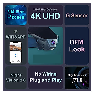 Fitcamx Dash Cam 4K Car DVR Compatible with Mazda CX-30 CX-50 2023 2022 2021 2020 (Color : CX30 CX50, Size : 4K Front Cam 64GB)