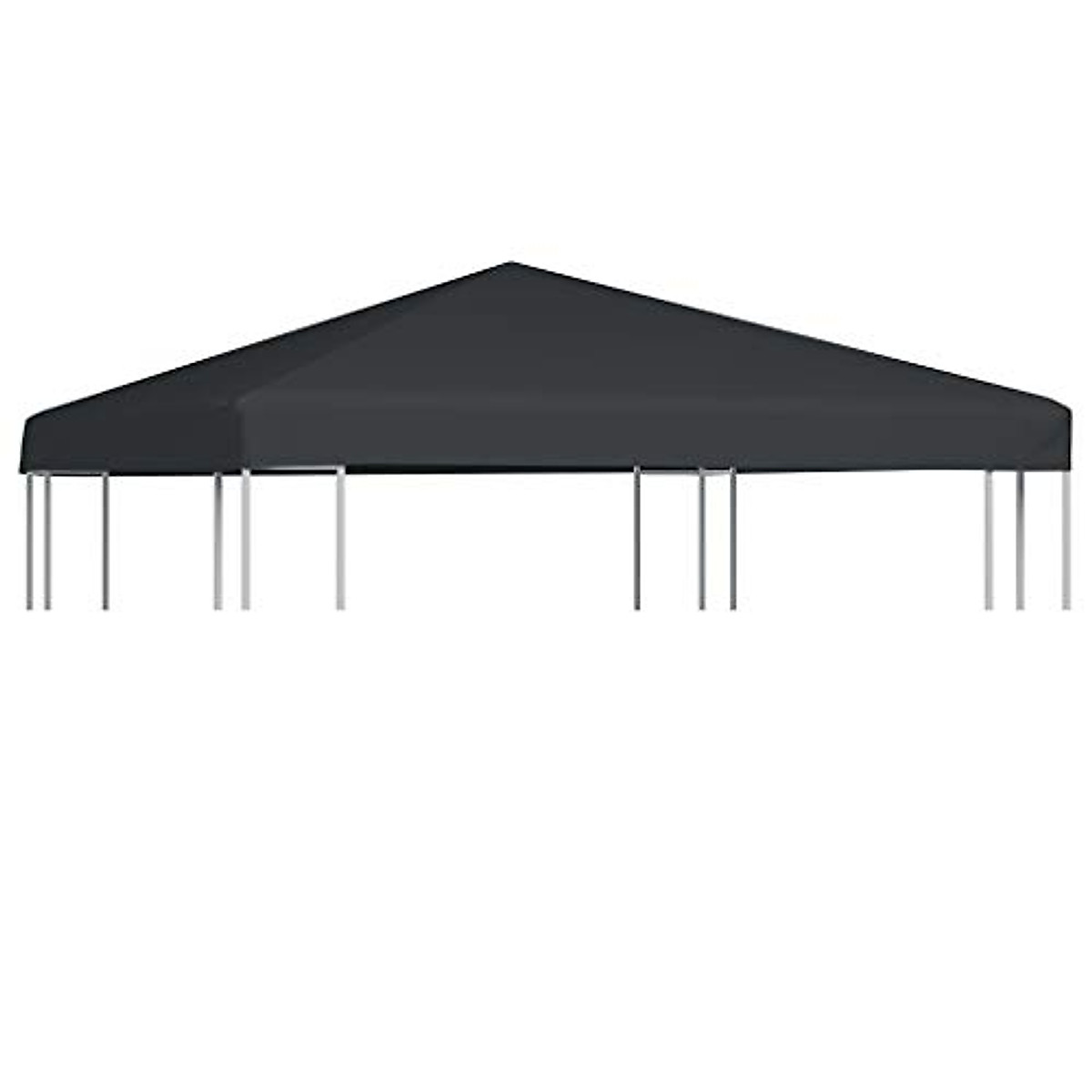 vidaXL Gazebo Cover, Canopy Top Replacement, Sunshade for Garden Patio Beach, Outdoor Gazebo Cover with Durable Polyester Fabric, Gray