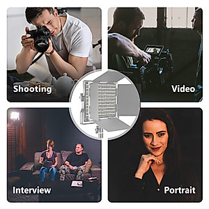 Neewer Professional Metal Bi-Color LED Video Light for Studio, YouTube, Product Photography, Video Shooting, Durable Metal Frame, Dimmable 660 Beads, with U Bracket and Barndoor, 3200-5600K, CRI 96+