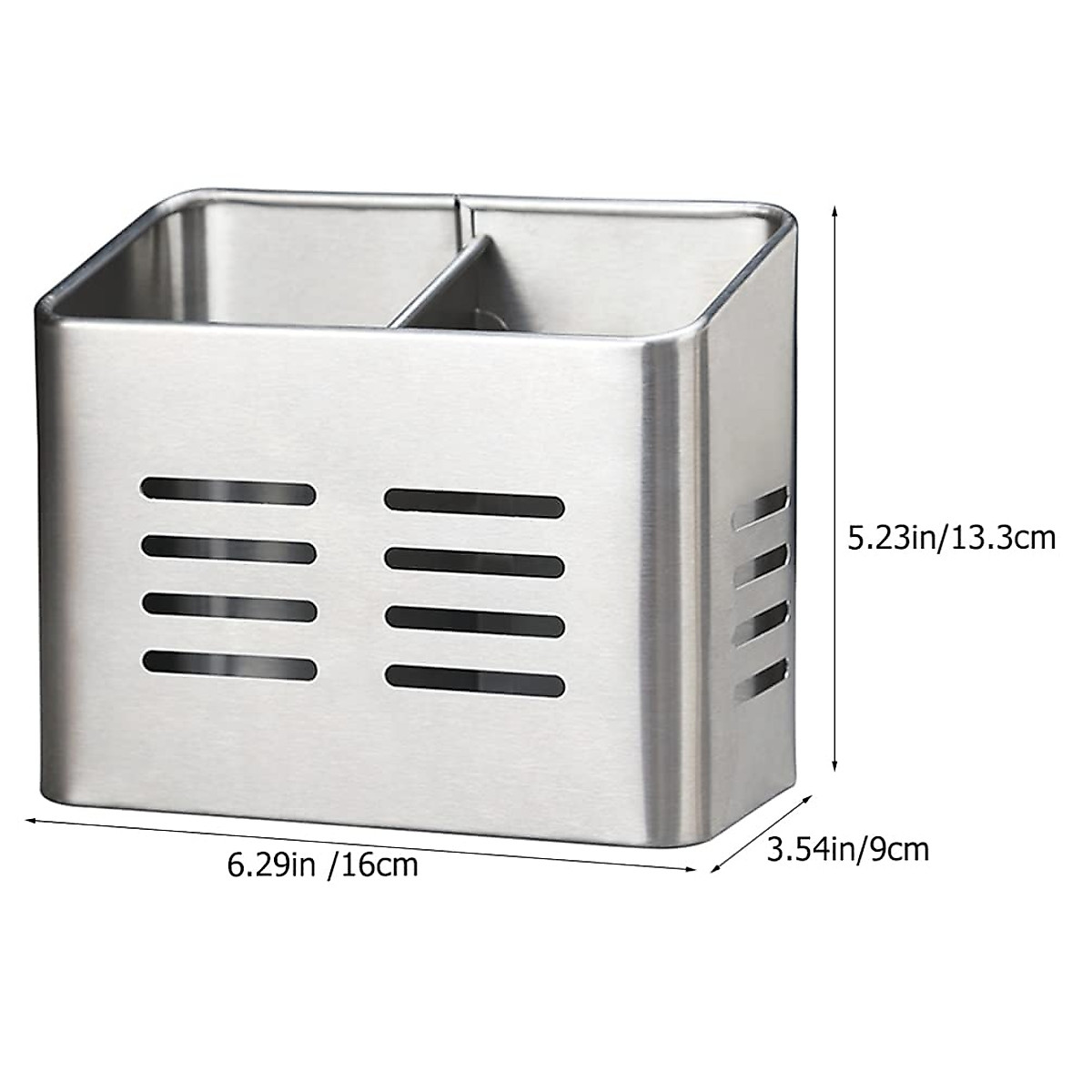 Hemoton Chopstick Utensil Holder Stainless Steel Cutlery Storage Holder Spoon Straw Basket Kitchen Container Kitchen Display Organizer For Kitchen Countertop Silver
