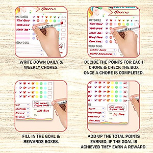 Magnetic Dry Erase Chore Chart for Kids - Perfect to Motivate Your Kids - Simplified 9” x 11” Reward and Behavior Chart for Your Fridge - Teach Responsibility at Home in a Motivating and Simple Way