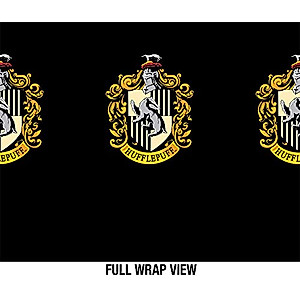 Harry Potter OFFICIAL Hufflepuff Crest 24 oz Insulated Canteen Water Bottle, Leak Resistant, Vacuum Insulated Stainless Steel with Loop Cap, Black