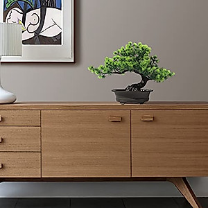 yoerm Fake Plants Plastic Artificial Bonsai Tree, Zen Garden Japanese Decor Bonsai for Home Office Desk Bedroom Farmhouse Room Decor, Tall 9.5"