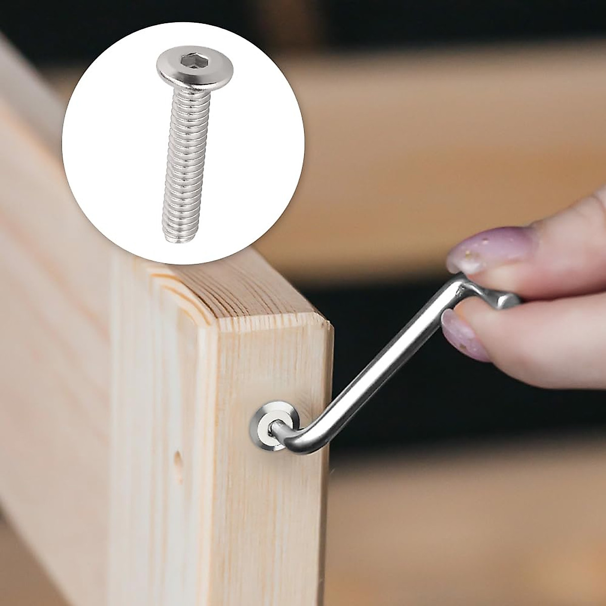 Glvaner 1/4"-20 x 1 Binding Screws Furniure Screws Connection Bolts, Socket Head Cap Screws 304 Stainless Steel Full Thread, 30 PCS