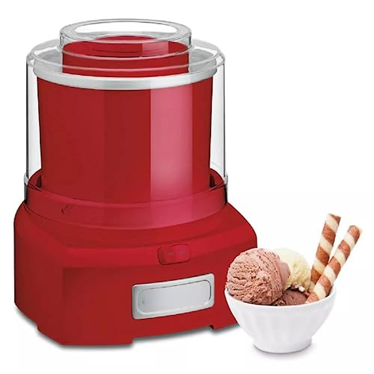 1½ Quarts Automatic Frozen Yogurt, Ice Cream & Sorbet Maker, Easy-Lock Lid with Large Spout, Red