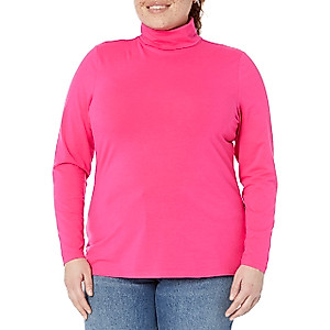 Amazon Essentials Women's Long-Sleeve Turtleneck (Available in Plus Size), Hot Pink, Medium