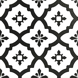 FloorPops FP2480 Comet Peel & Stick Floor Tiles, Black