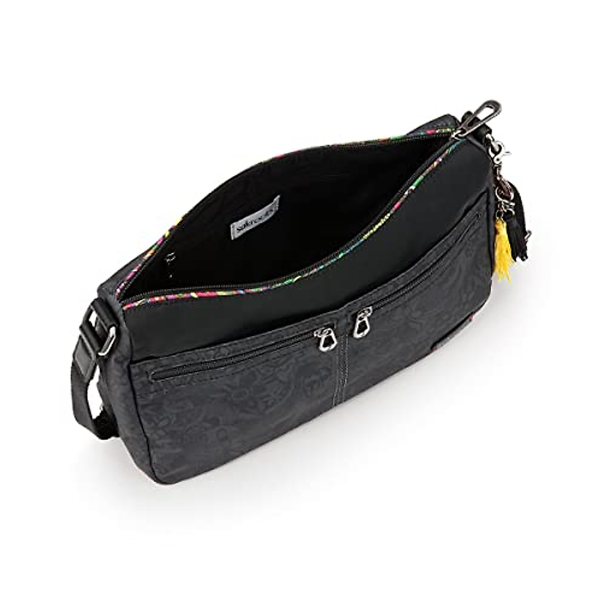 Sakroots womens New Adventure & Bag, Stylish Roomy Purse, Made from Recycled Materials Hobo Shoulder and Crossbody Bag, Black Spirit Desert Block, One Size US