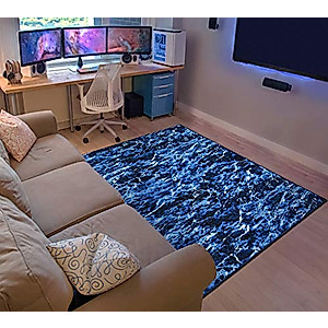 Garland Rug Mossy Oak Elements Aqua Camouflage 6 Ft. X 9 Ft. Area Rug Ideal for Living Rooms & Hallways, Stylish & Durable for High-Traffic Areas