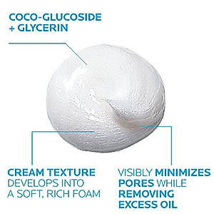 La Roche-Posay Effaclar Deep Cleansing Foaming Facial Cleanser, Cream Cleanser for Sensitive Skin, Daily Face Wash for Oily Skin and Acne Prone Skin to Minimize Look of Pores