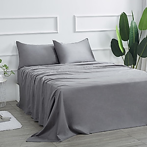 Best Season 400 Thread Count Cotton Queen Size Sheet Set (Gray Color) 4 Piece - 100% Long Staple Cotton Sheets Set, Soft Cotton Bed Sheets Sets with Deep Pocket fit Upto 16 inch