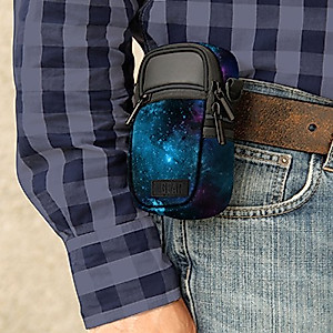 USA GEAR Compact Point and Shoot Camera Case Small Digital Camera Bag with Accessory Pockets and Shoulder Strap - Compatible with Sony CyberShot, Canon G7X Mark iii, Nikon COOLPIX and More (Galaxy)