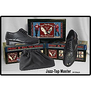 Miller & Ben Tap Shoes, Jazz-Tap Master, All Black Professional Tap Shoes (38.5 EU)