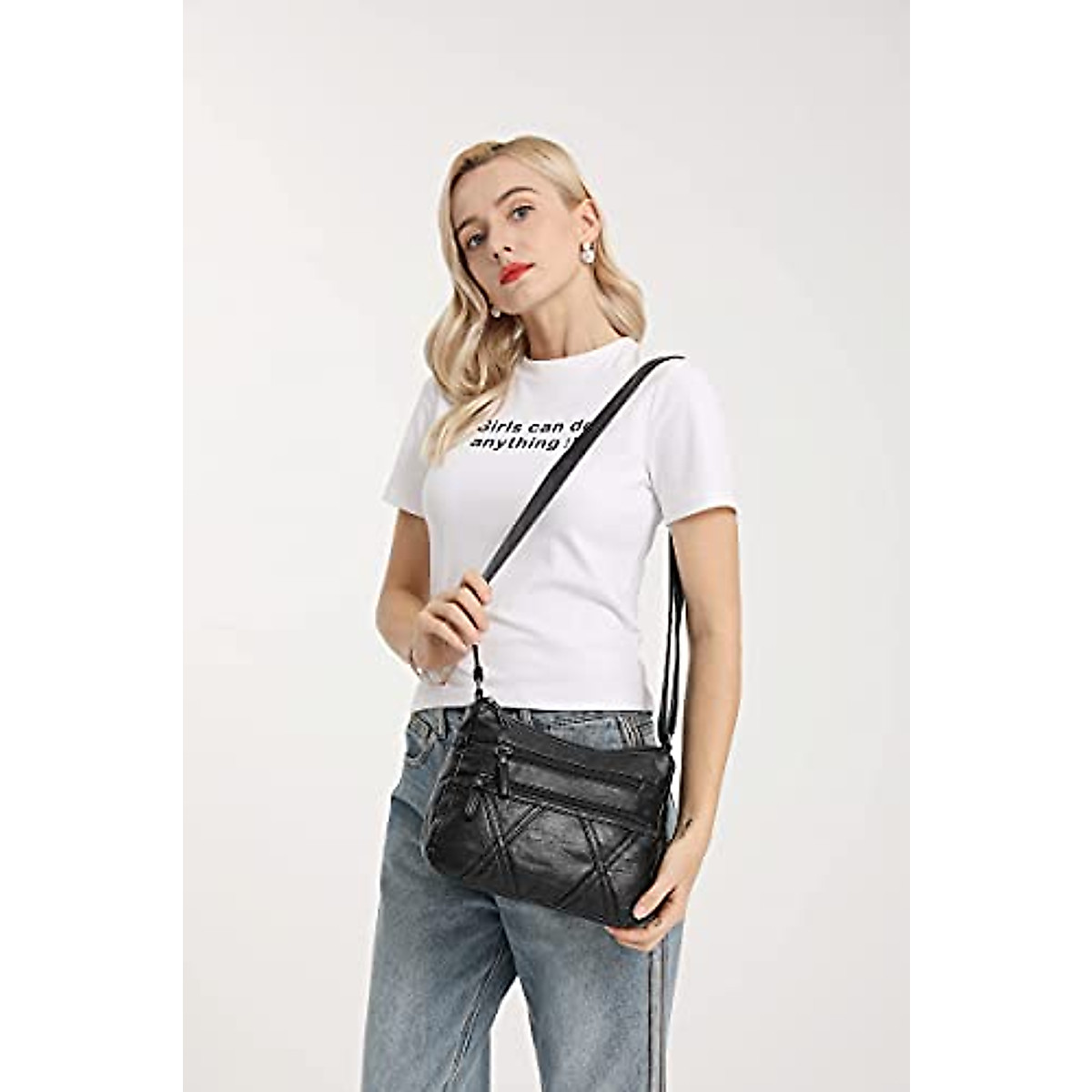 Small Crossbody Bags for Women Leather Shoulder Purses Vegan women Cross body Bag Mini Purse and Handbag Lightweight Ladies Pocketbook Brown