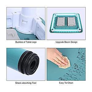 RedSwing 3 in 1 Kids Table and Chair Set, Multi Activity Drawing Table with 2 Chairs for Toddlers, Plastic Height Adjustable Play Table with Storage Bins, Blue