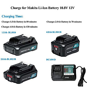 DC10WD BL1015 Battery Charger Replace for MAKITA 10.8V 12V BL1016 BL1021B BL1041B FD05 DT03 RJ03Z SH02Z PH04Z DC10SB Charger