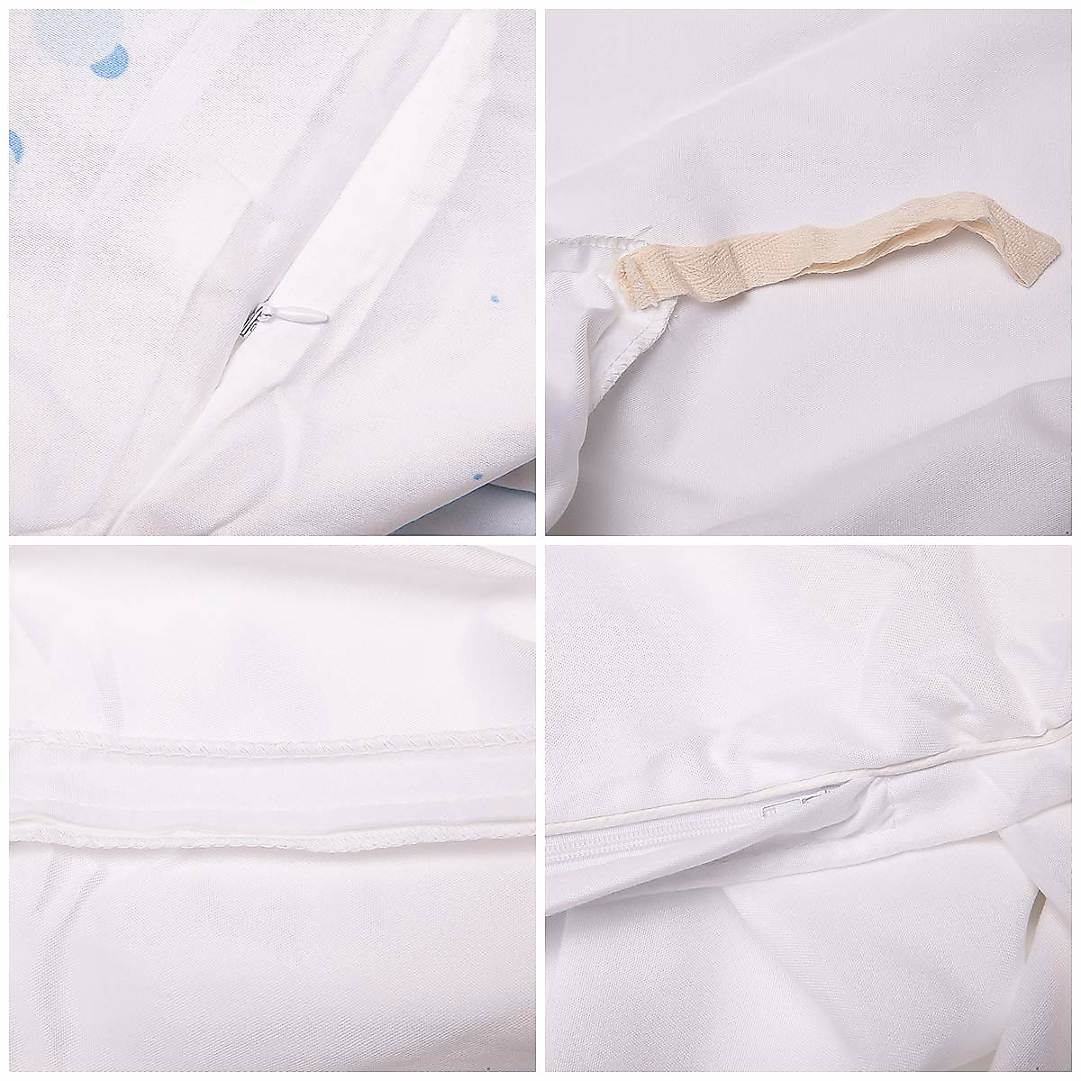 ZOE GARDEN Purple Halloween Duvet Cover Set Queen Size, Black White Bat SPI-der Hocus-Pocus Zipper Closure Microfiber Soft Comforter Patterned Bed Quilt Duvet+Cover, Flat Sheet, Pillowcases with Ties