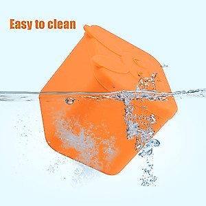 PEUTIER 2pcs Condiment Containers with Lids, Leak Proof Silicone Salad Dressing Container Reusable Dipping Sauce Cups for Most Bento Lunch Box Picnic Travel (Orange, Purple)