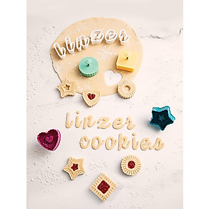 Talisman Designs Plunger Style Thumbprint and Linzer Cookie Cutters, 4 Piece Set