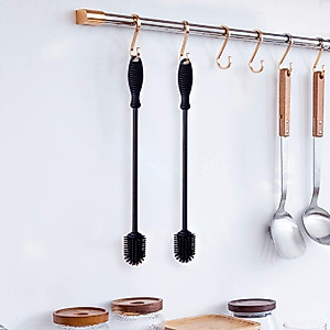 32 oz Glass Water Bottle with Straw Lid, Time Marker, Sleeve, & Brush - Motivational, Wide Mouth, Large BPA-Free 1 L Glass Water Bottle, Glass Drinking Bottle, Waterbottle (Black Sleeve, with Brush)