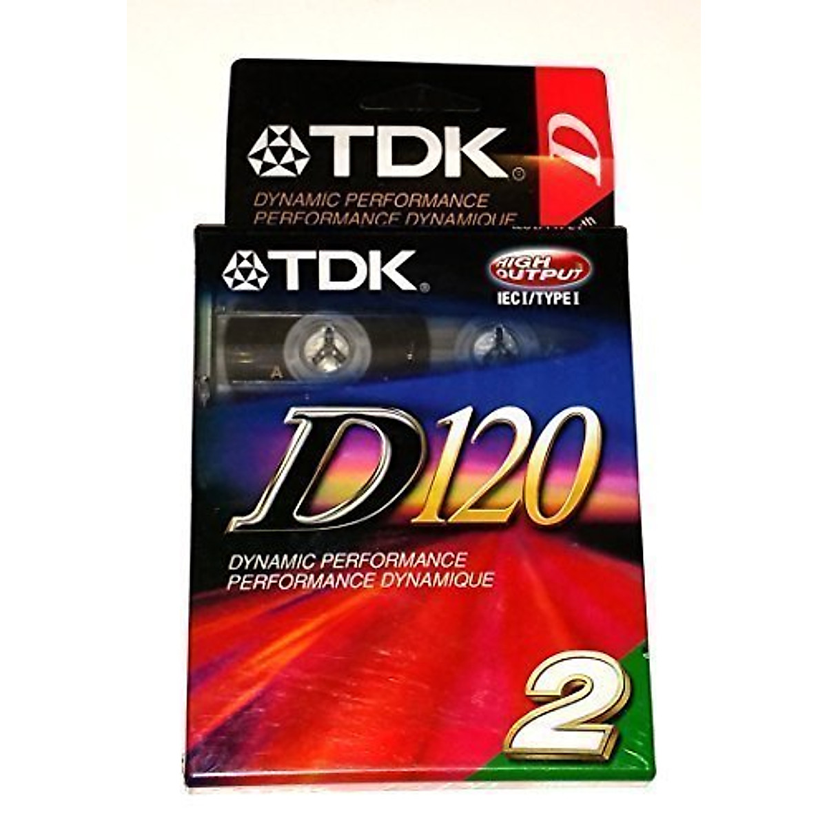 TDK D120 Dynamic Performance High Output IECI/Type I Normal Position Audio Cassettes D-120L2-2 Pack