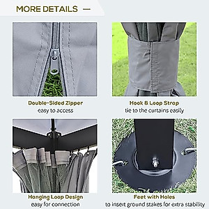 Outsunny 10' x 13' Patio Gazebo, Aluminum Frame, Outdoor Gazebo Canopy Shelter with Netting & Curtains, Garden, Lawn, Backyard and Deck, Gray