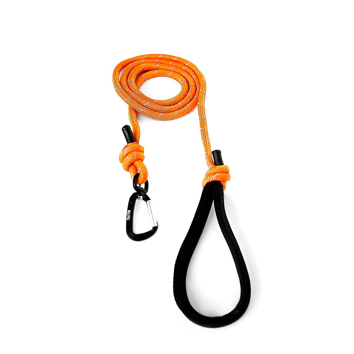 Mighty Paw Rope Dog Leash - Durable Climbing Lead - Reflective Stitching - Comfort Handle - Suitable for All Pet Sizes - Heavy Duty Dog Leash with Carabiner - Long Dog Leash - (6 Feet, Orange)