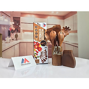 MEMIKAMBO Wooden Kitchen Cooking Utensils, Nonstick Kitchen Utensil Set, wooden utensils for cooking,Wooden Spoons Cooking Utensil Set Non Scratch Natural Teak Wooden Utensils for Cooking(16 PIECES)