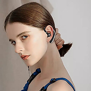 Qiopertar Wireless Bluetooth Headset 5.0 in Ear Wireless Car Driving Headset Single Handfr Ipx5 Waterproof Headset with Microphone Noise Canceling Deep Bass Stereo Sound for Travel Work