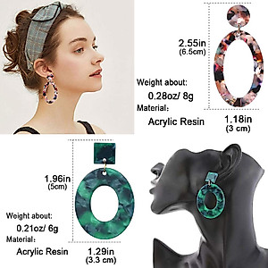 Statement Earrings for Women Acrylic Resin Multicolor Dangles Drop Earrings