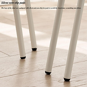 Dining Chairs Set of 2, Side Dining Room/Kitchen Chairs with Solid Wood Seat High Back, Cafe Restaurant Milk-Tea Shop Lounge Chair with Backrest and White Metal Legs