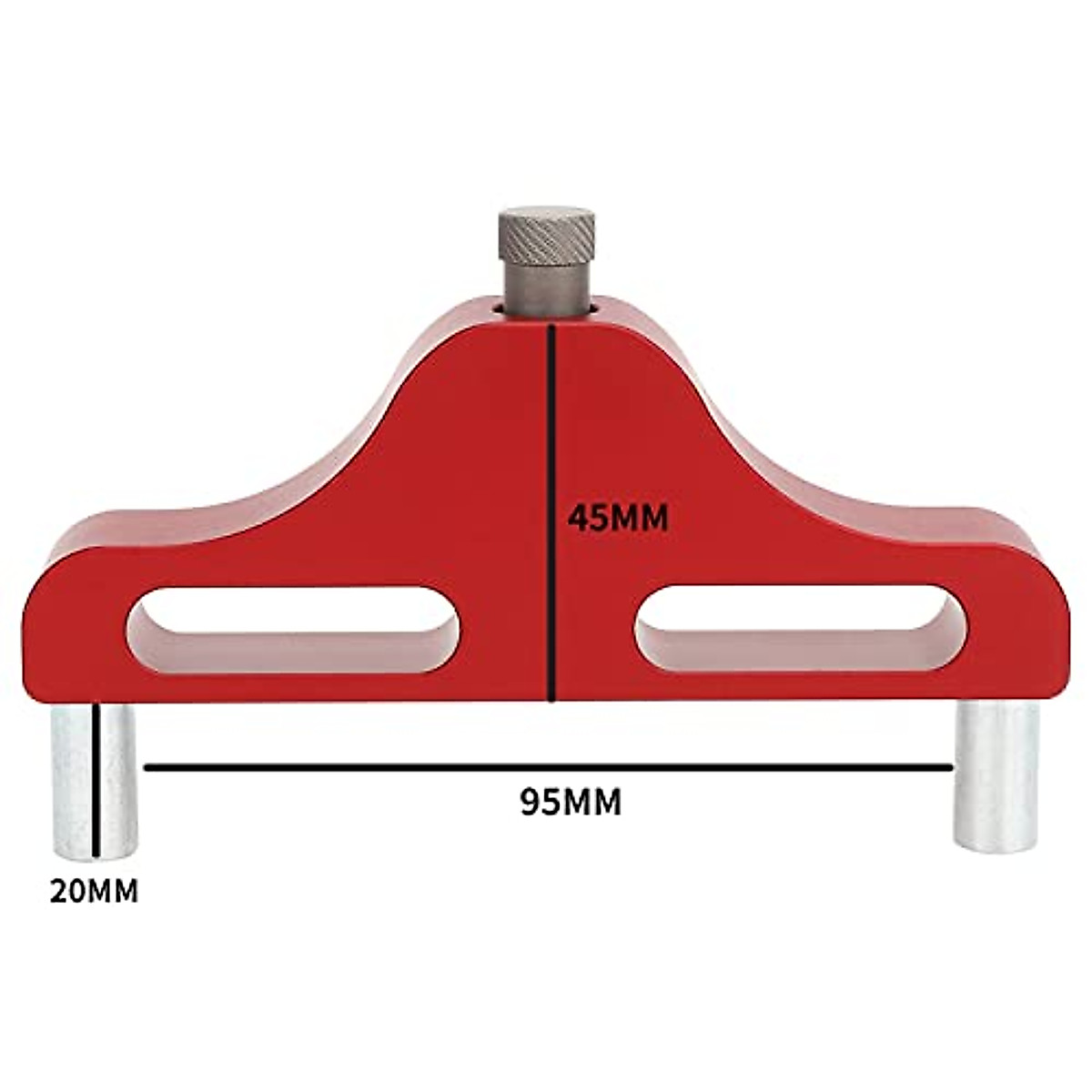 Walfront 95mm Center Scriber Line Scriber Aluminum Alloy Woodworking Marking Tool Marking Center Finder Tool Wood Scribe Marking Gauge Fits 10mm Thick Pen Blue/Red(Red)