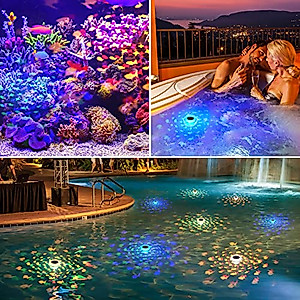 Solar Floating Pool Lights,Color Changing Fish Pattern Swimming Pool Lights,Glow in The Dark LED Pool Floating Fish Lights,IP67 Waterproof Outdoor Pool Lights That Float for Pool,Pond,Hot tub-2 PACK