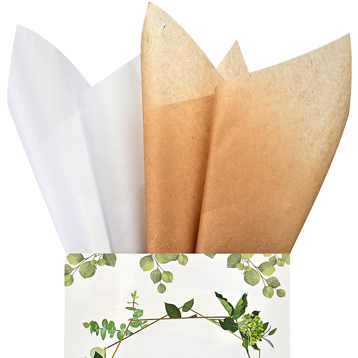 Bolsome 50 Sheets 20x14in Olive Leaf Tissue Paper, Green Wrap Tissue, Greenery Bontanical Tissue Paper for Boho Vibe Gift Bags Boho Plant Tissue for Baby Shower Birthday Wedding Party DIY Craft